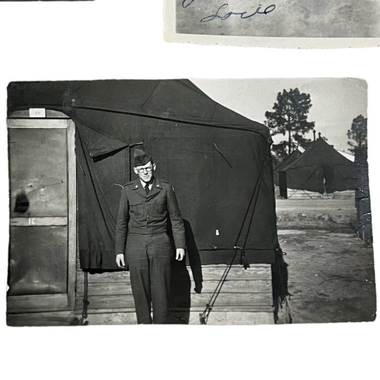 Vtg 1940's 1950's US Army Soldier Photo Lot of 5 Camp Tents Soldiers ...