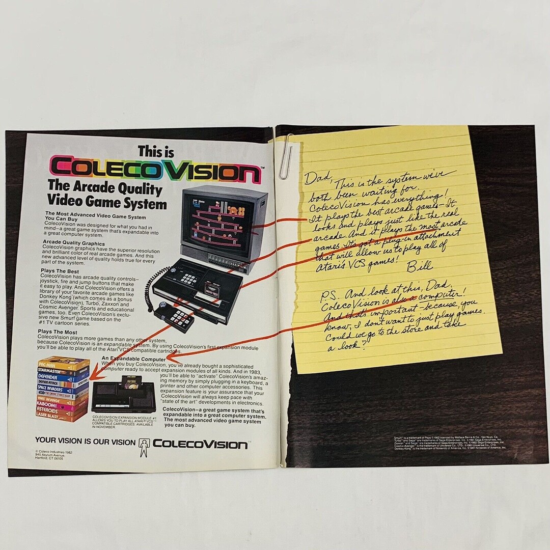 Vintage 1982 Colecovision Video Game System Color Magazine Print Ad 8 ...