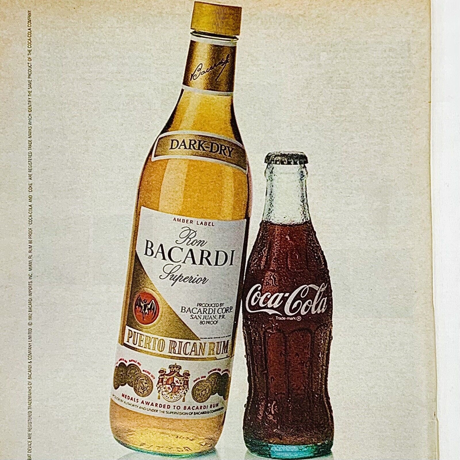 Vintage Coke Bacardi Magazine Print Ad Coca-cola Advertisement Love at ...