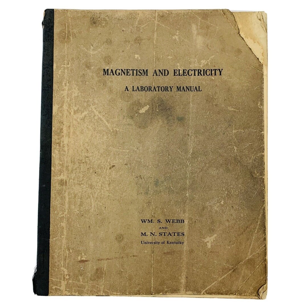 Vtg 1930 Magnetism and Electricity A Laboratory Manual University of ...
