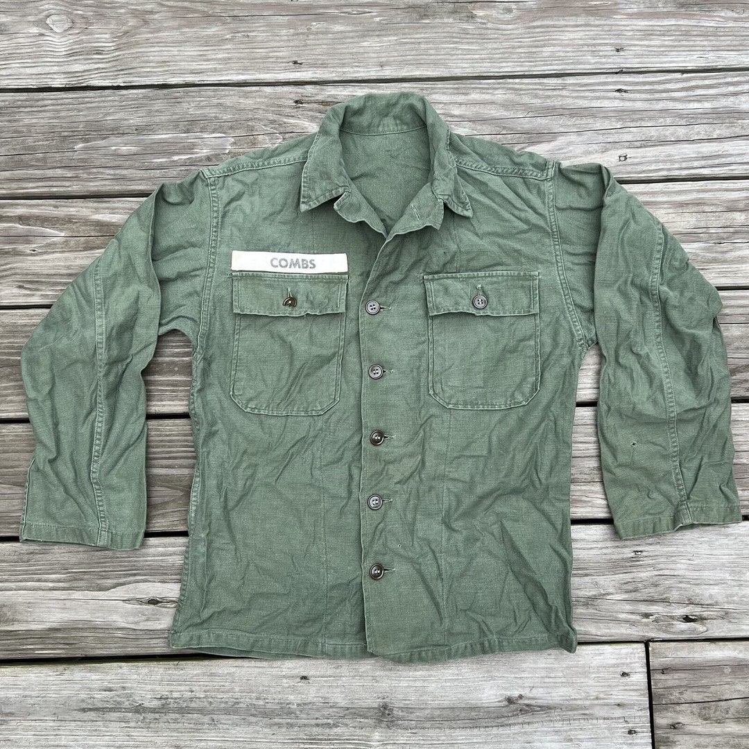 Vtg Korean War Era OG-107 Utility Jacket Shirt Cotton Sateen - Etsy