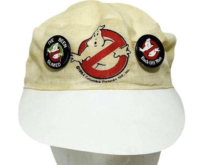 Vtg 1984 Ghostbusters Painters Cap Snap Back Hat I've Been Slimed Back ...