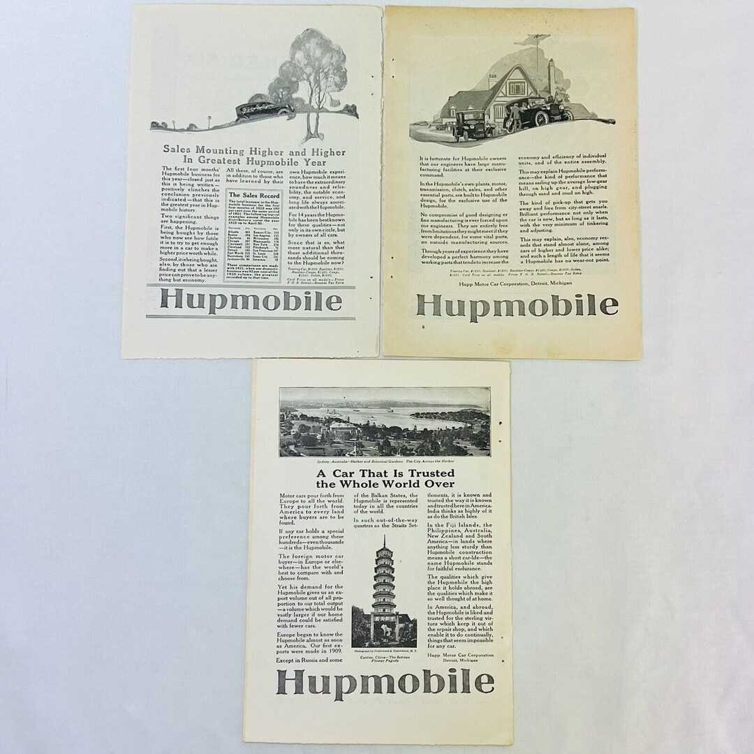 Vintage 1923 Hupmobile Print Ad Detroit Michigan Happ Motor - Etsy