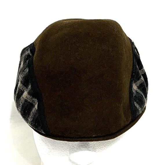 Bigalli Wool Felt Ascot Cap Brown Plaid Driving Golf … - Gem