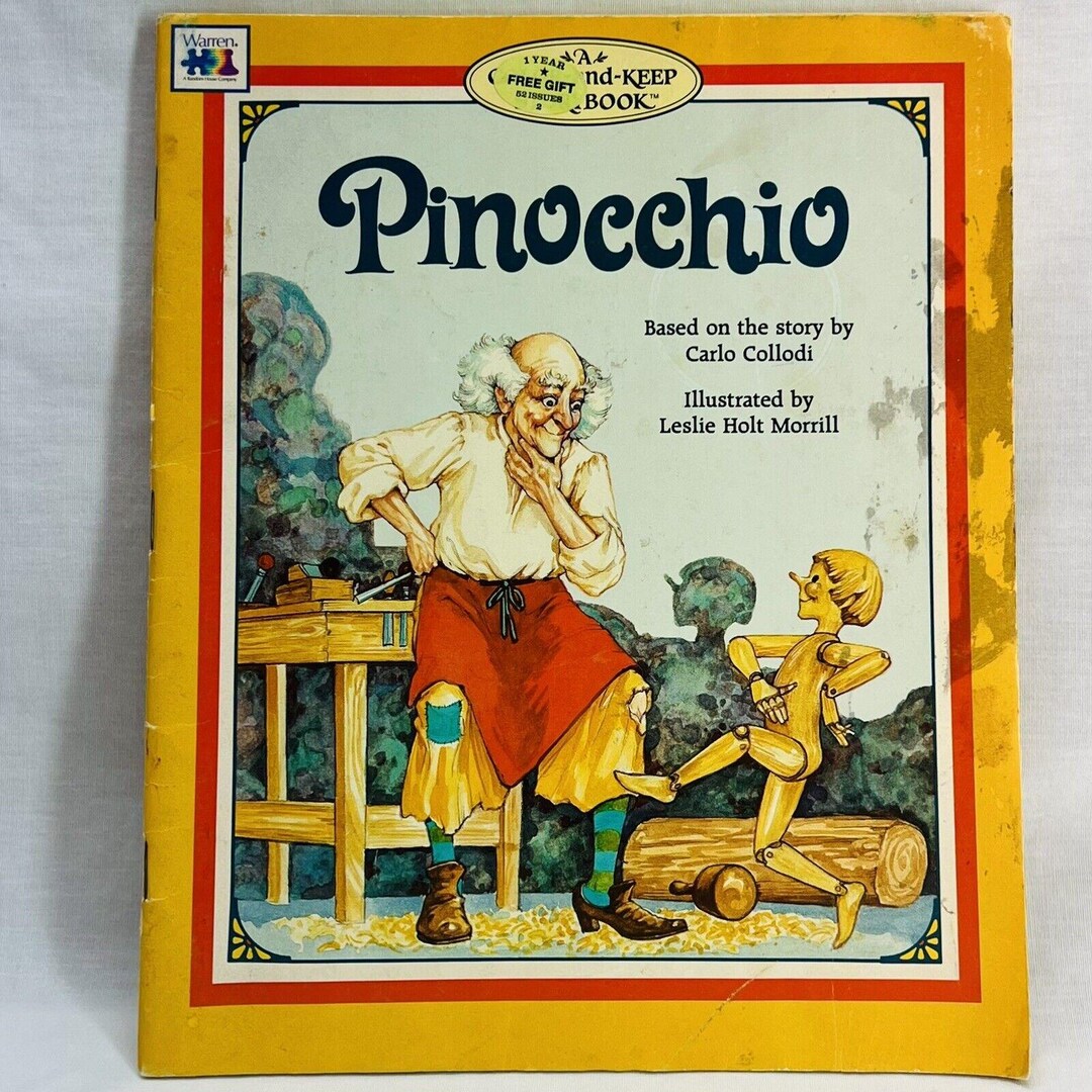 Vintage 1980's Pinocchio Coloring Book Carlo Collodi Leslie Holt ...