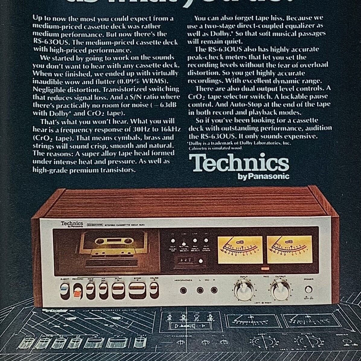 Vintage 1970's Technics RS-630US Stereo Cassette Deck Magazine Print Ad ...