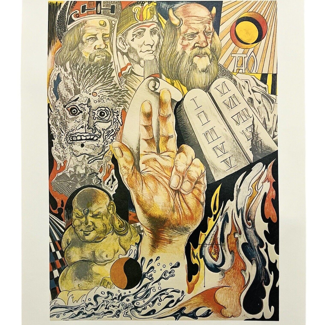 Vtg Siegfried Gerhard Reinhardt Lithograph Religion Abstract Art Print ...