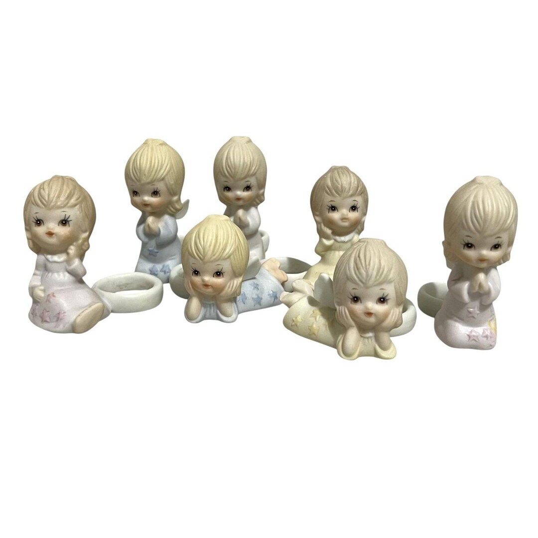 Vintage Lefton Christopher Collection Angel Candle Huggers Lot of 7 ...