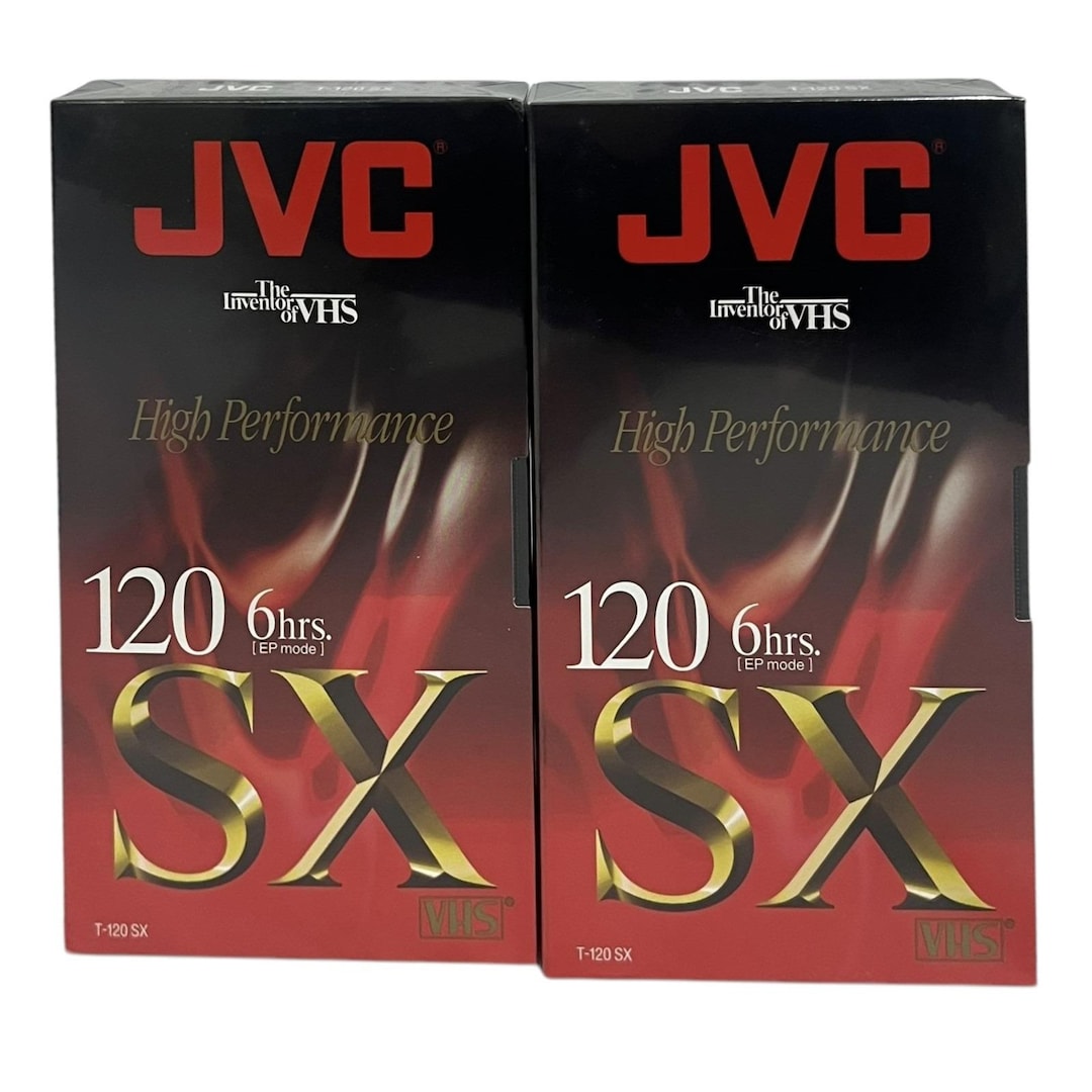 JVC High Performances VHS Tape Lot of 2 T-120 SX 6 Hrs New in Package ...
