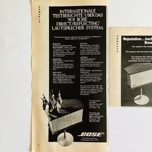 Vtg 1970's Magazine Print Ad Bose Model 901 Direct Reflecting Speakers ...