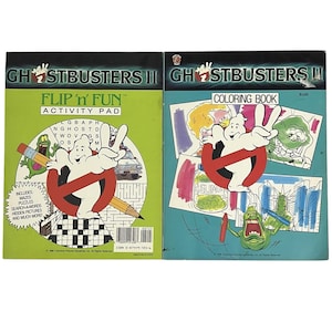 Vintage 1988 Ghostbusters II Coloring Book Flip N Fun Activity Pad Lot ...