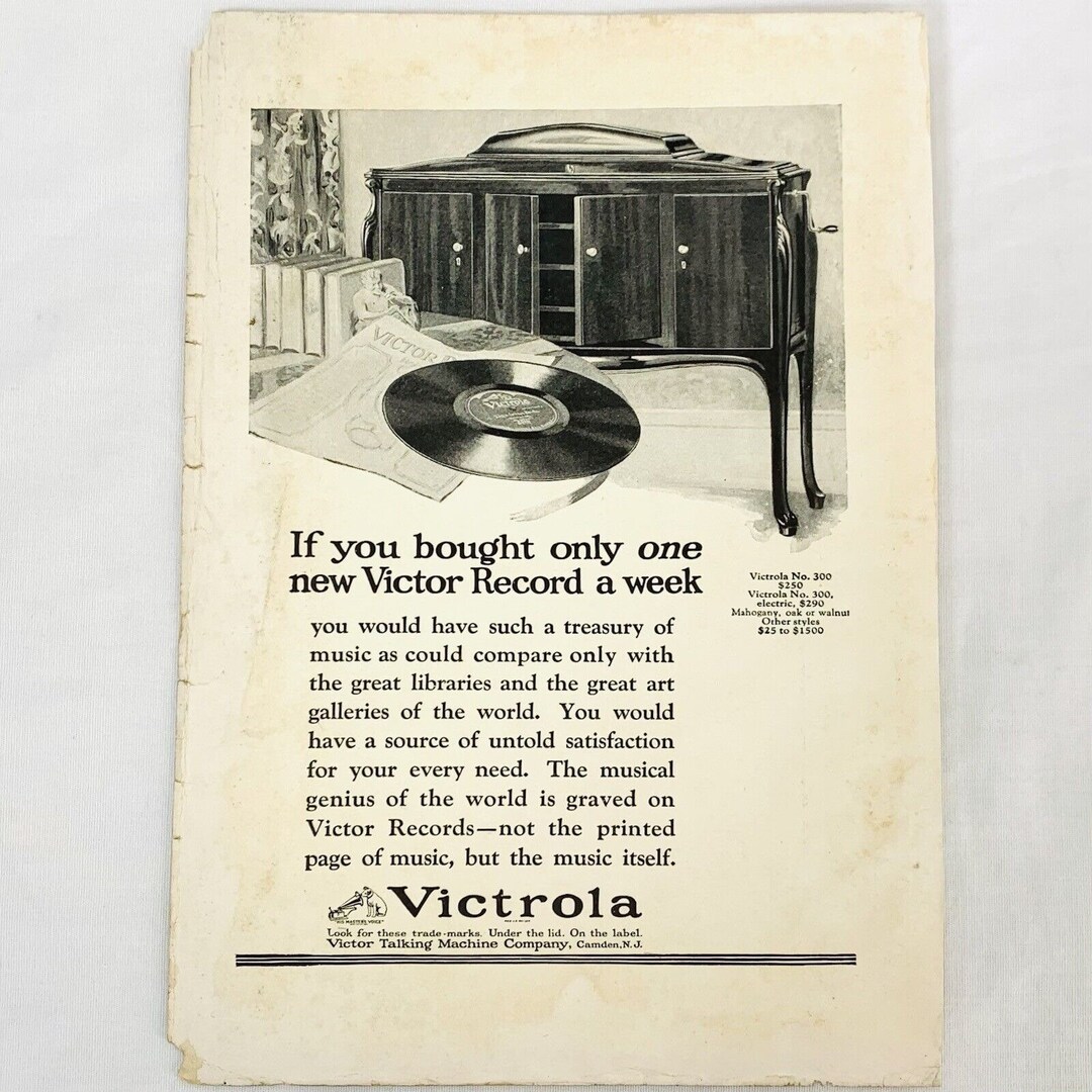 Vintage 1923 Victrola Print Ad Victor Talking Machine the Master's ...