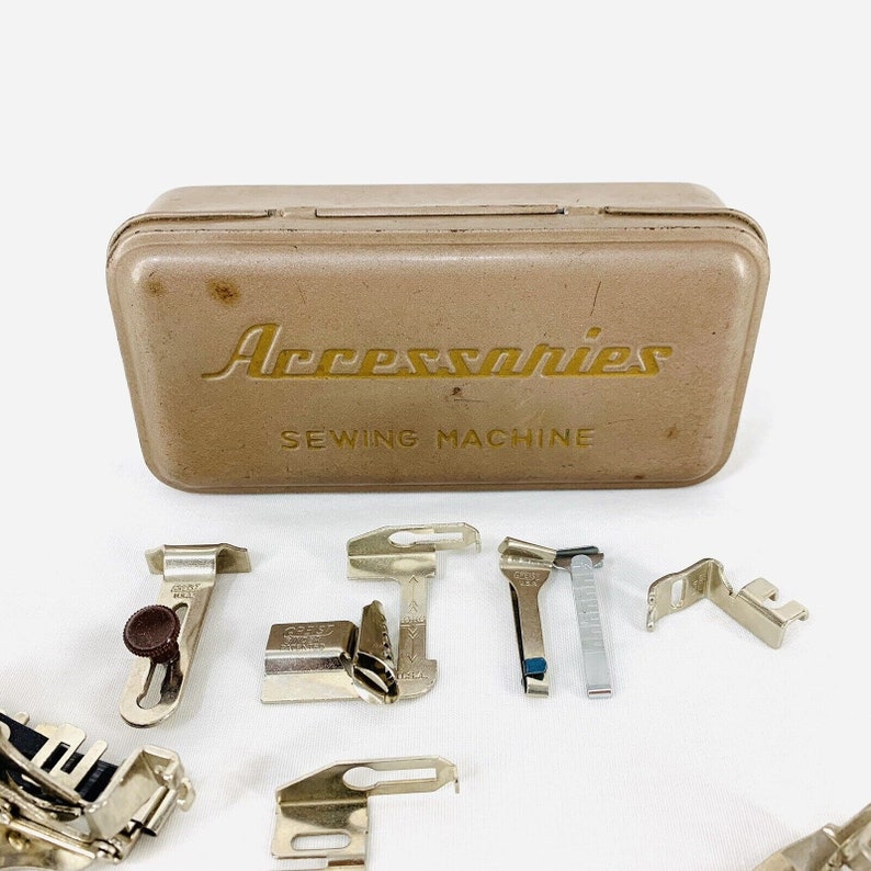 Vintage Greist Sewing Machine Accessories & Attachments Feet Ruffler ...