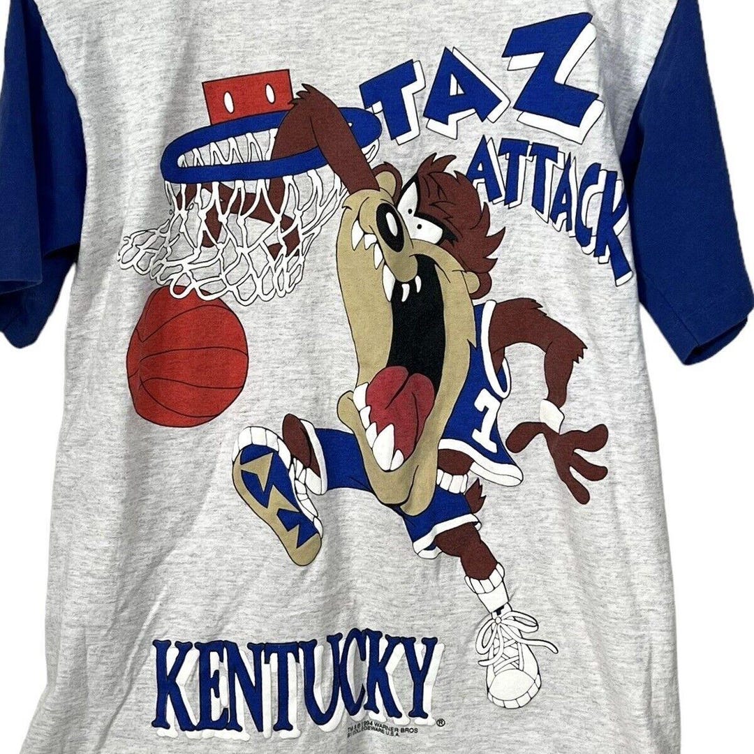 Vtg 90s Looney Tunes Taz University of Kentucky Wildcats UK Hooded ...