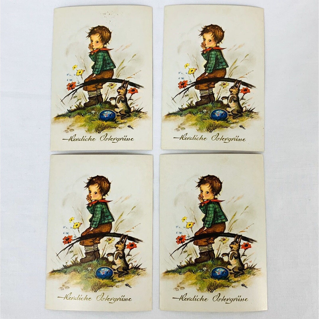 Vintage Hummel Easter Postcards Artist Signed Hilde West Germany Lot of ...