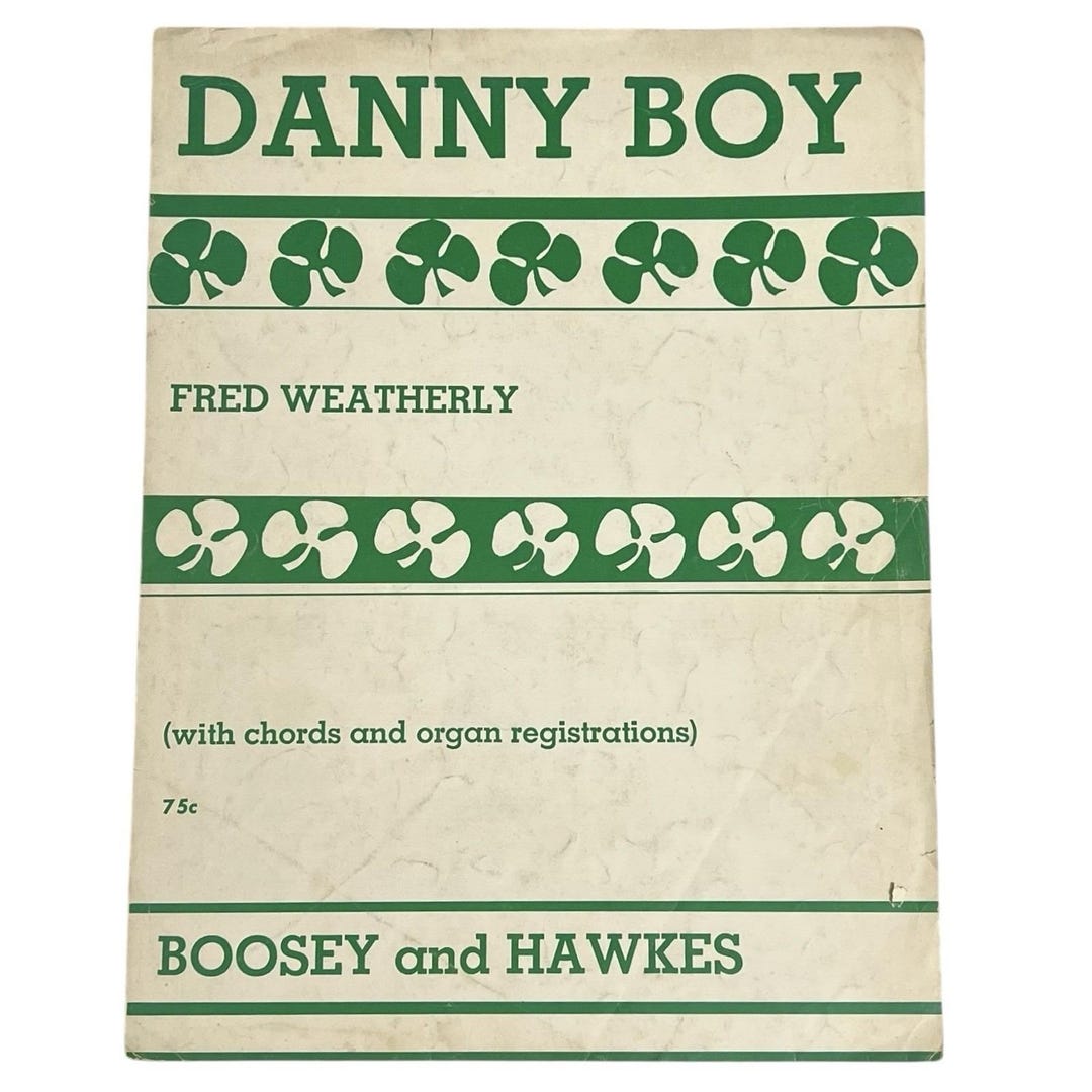 Danny Boy Fred Weatherly Sheet Music Chords & Organ Registrations ...