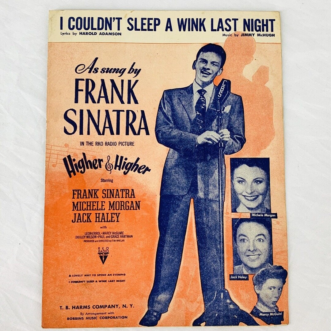 Vintage Sheet Music Frank Sinatra I Couldn't Sleep A Wink Last Night ...