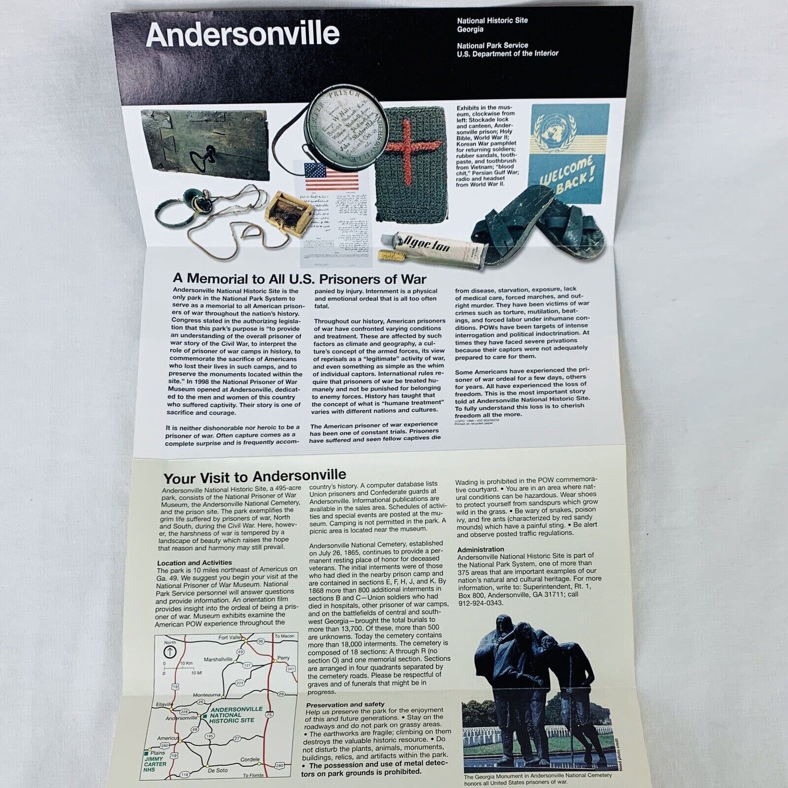 Civil War Battlefields Brochure Map Andersonville Camp Sumter Georgia ...