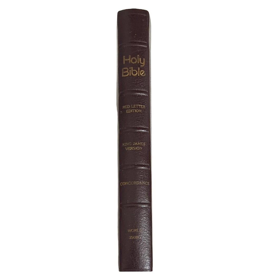 Holy Bible Red Letter Edition KJV Concordance World Burgundy ...