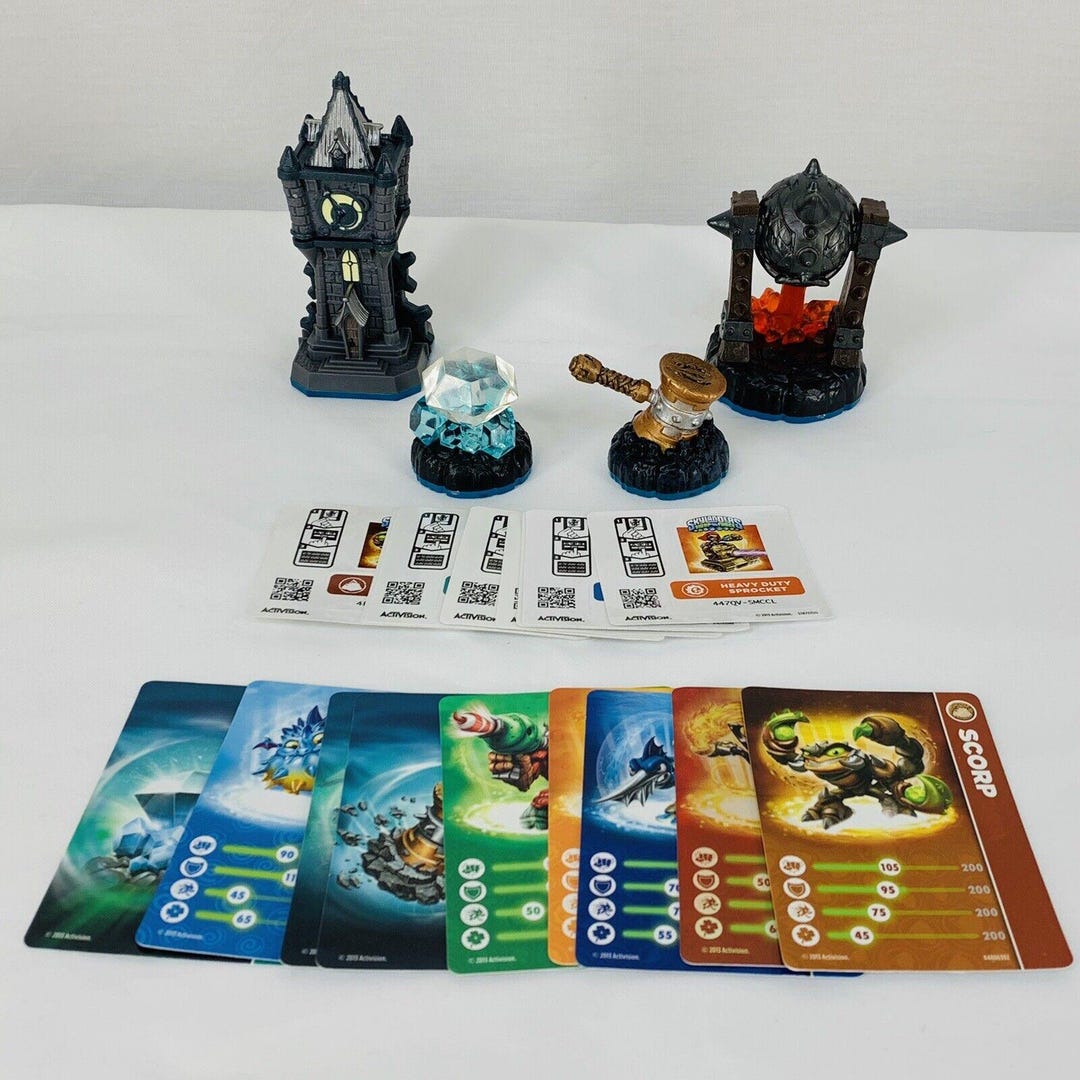 Skylanders Swap Force Figures Lot of 4 Cards Stickers / Codes Fiery ...