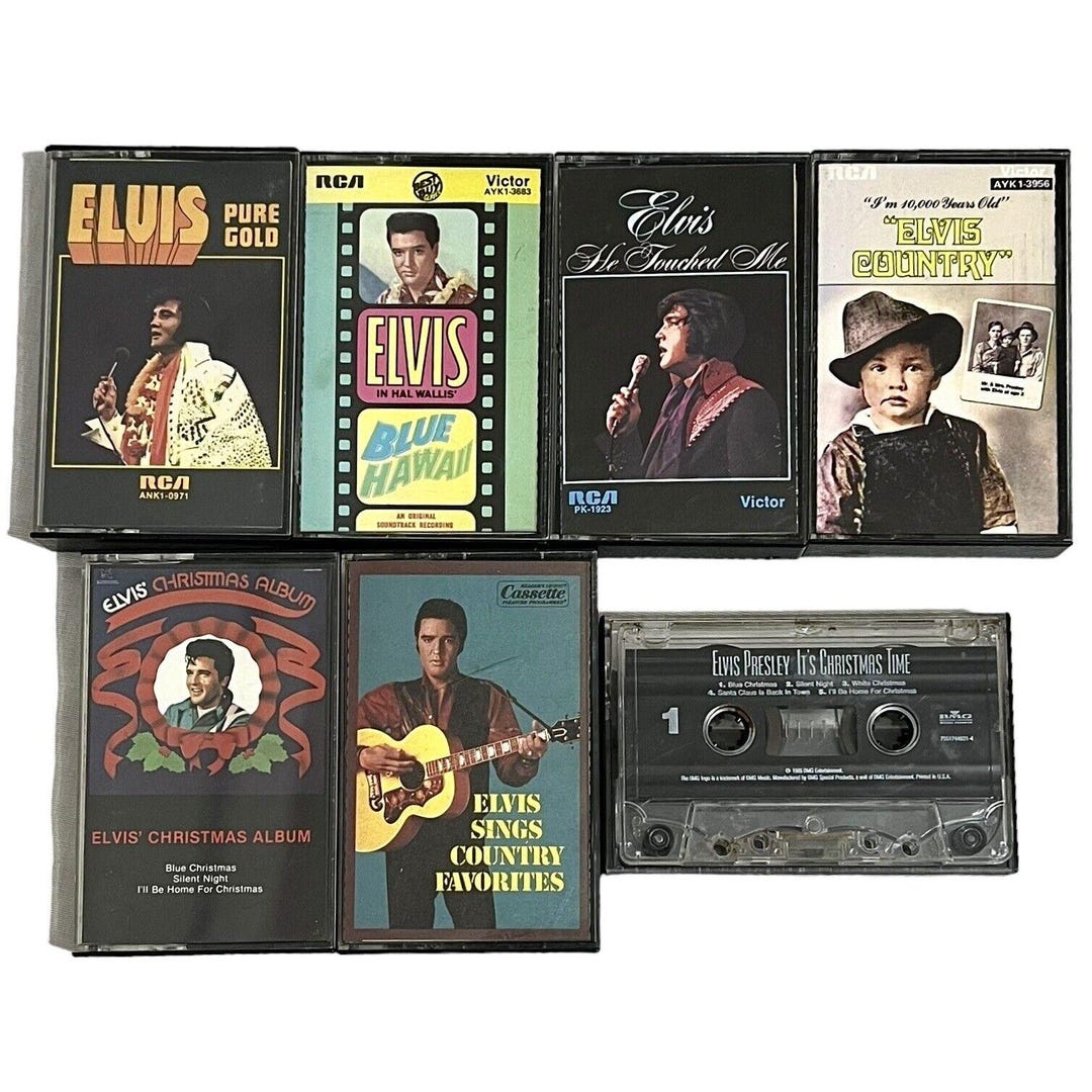 Elvis Presley Cassette Tape Lot of 7 Pure Gold Christmas Album Country ...