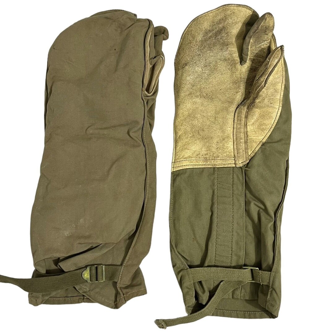 Orig WWII US Army AAF A-12 Trigger Finger Mitten Shells Gloves W ...