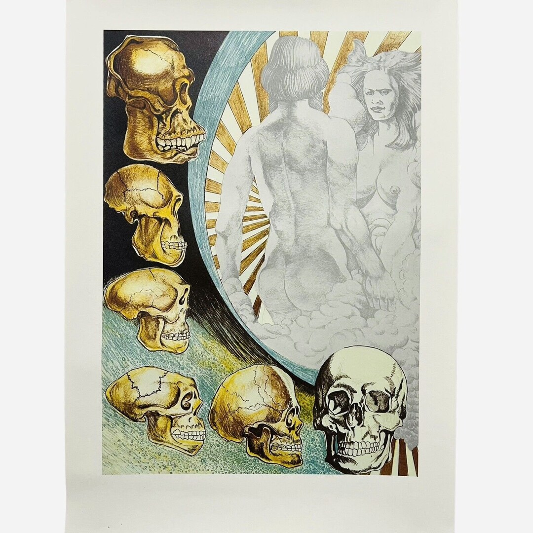 Vtg Siegfried Gerhard Reinhardt Lithograph Evolution of Man Art Print ...