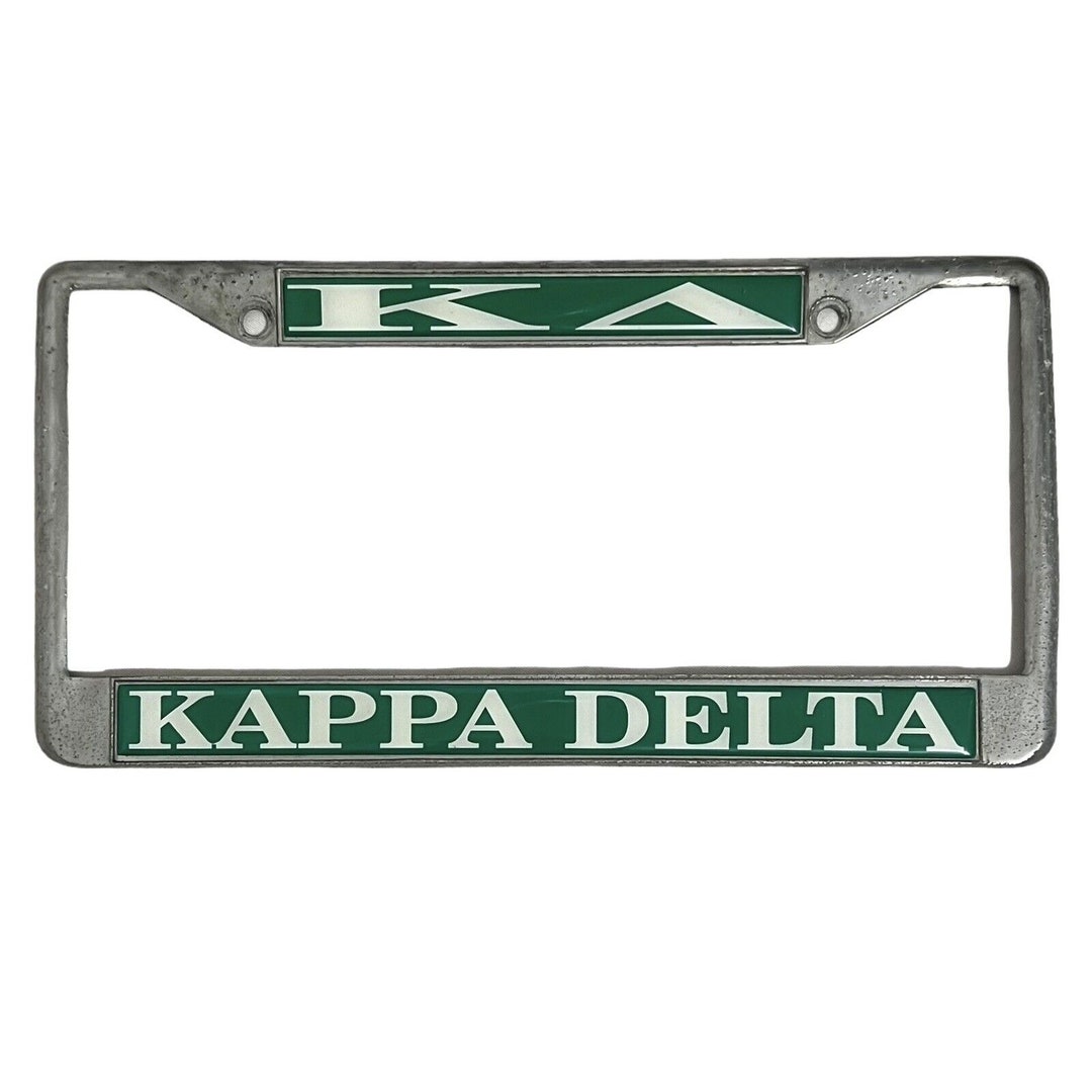Vintage Kappa Delta License Plate Frame Metal Craftique 6 1/4 X 12 1/4 ...