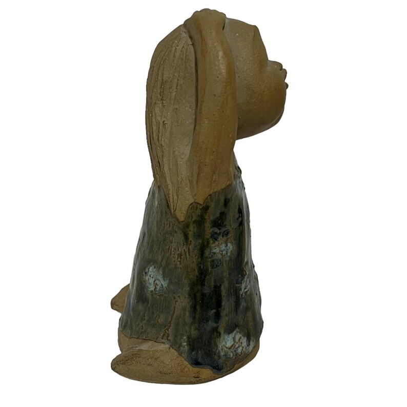 Vintage Japanese Hong Horizons Pottery Kneeling Girl W/ Cat Figure 7.5 ...