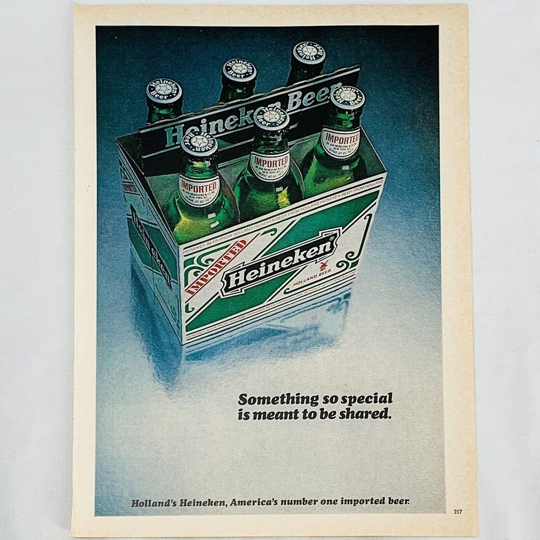 Vintage 1980's Heineken Beer Magazine Print Color Holland 6 Pack Ad 8 ...