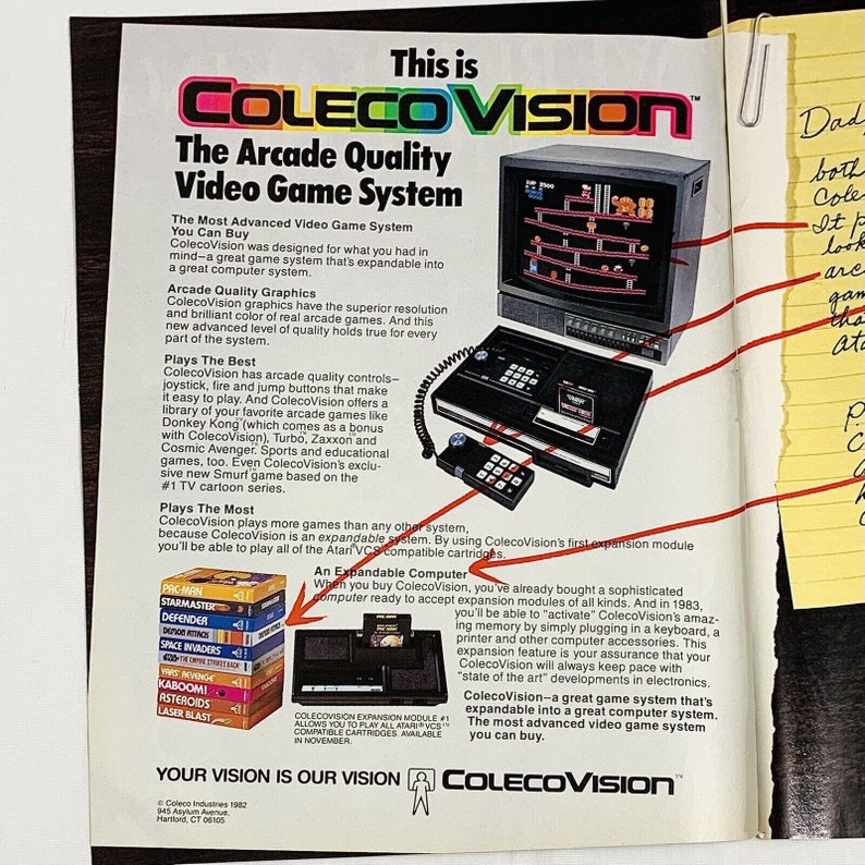 Vintage 1982 Colecovision Video Game System Color Magazine Print Ad 8 ...