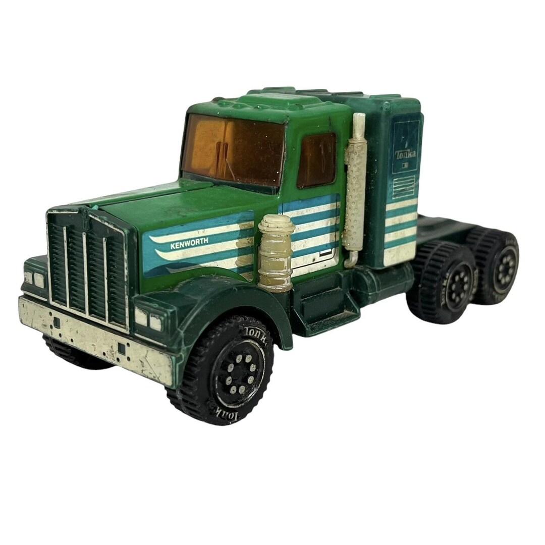 Vintage 1980's Tonka 58150 Kenworth Semi Truck Cab Rig Green Steel Toy ...