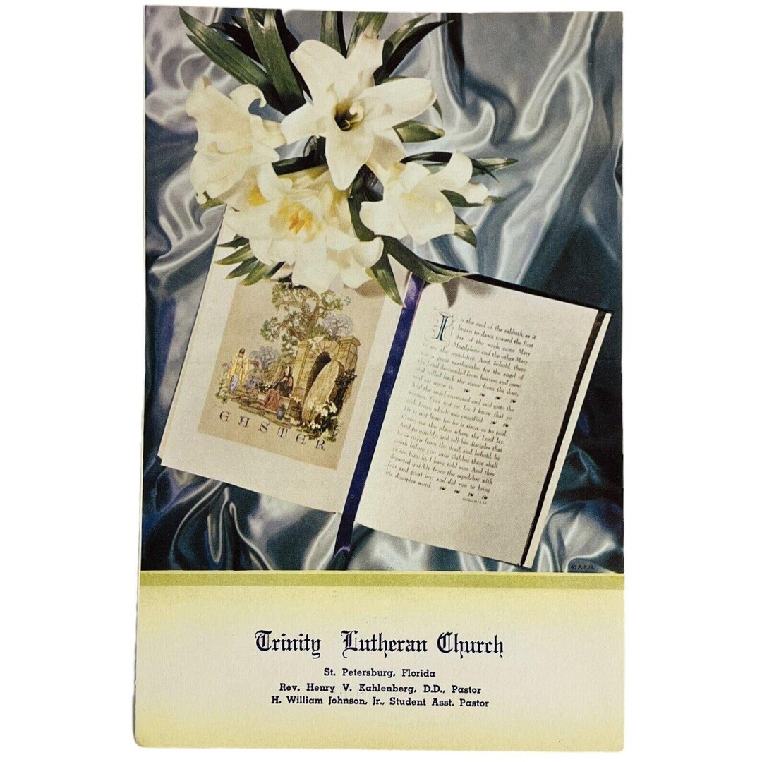 Vtg 1955 Trinity Lutheran Church Easter Program St Petersburg Fl Rev ...