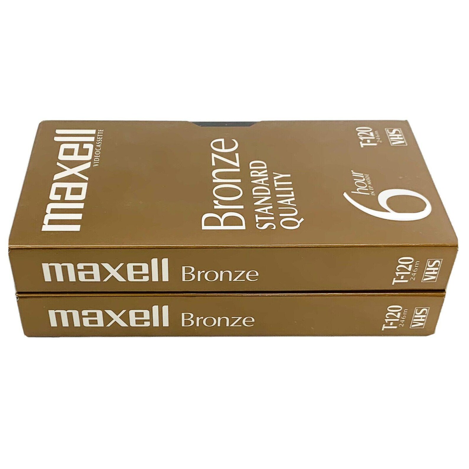 Maxell VHS Video Cassette 6 Hour Bronze T-120 Blank Tapes Lot of 2 New ...