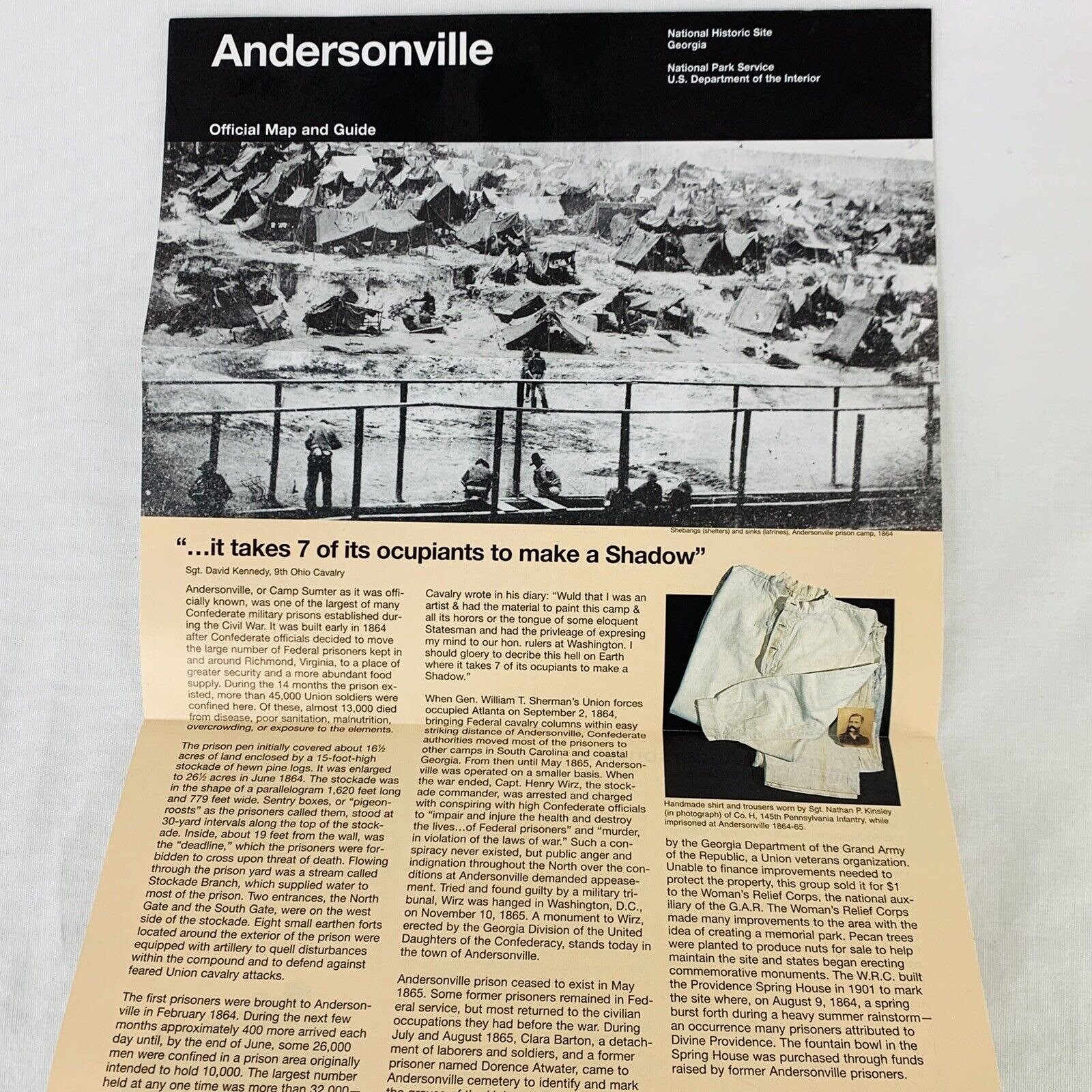 Civil War Battlefields Brochure Map Andersonville Camp Sumter Georgia ...