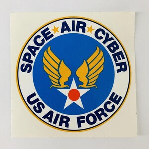U.S.A.F. US Air Force Space Air Cyber Command Sticker Decal 3 1/2" X 3 ...