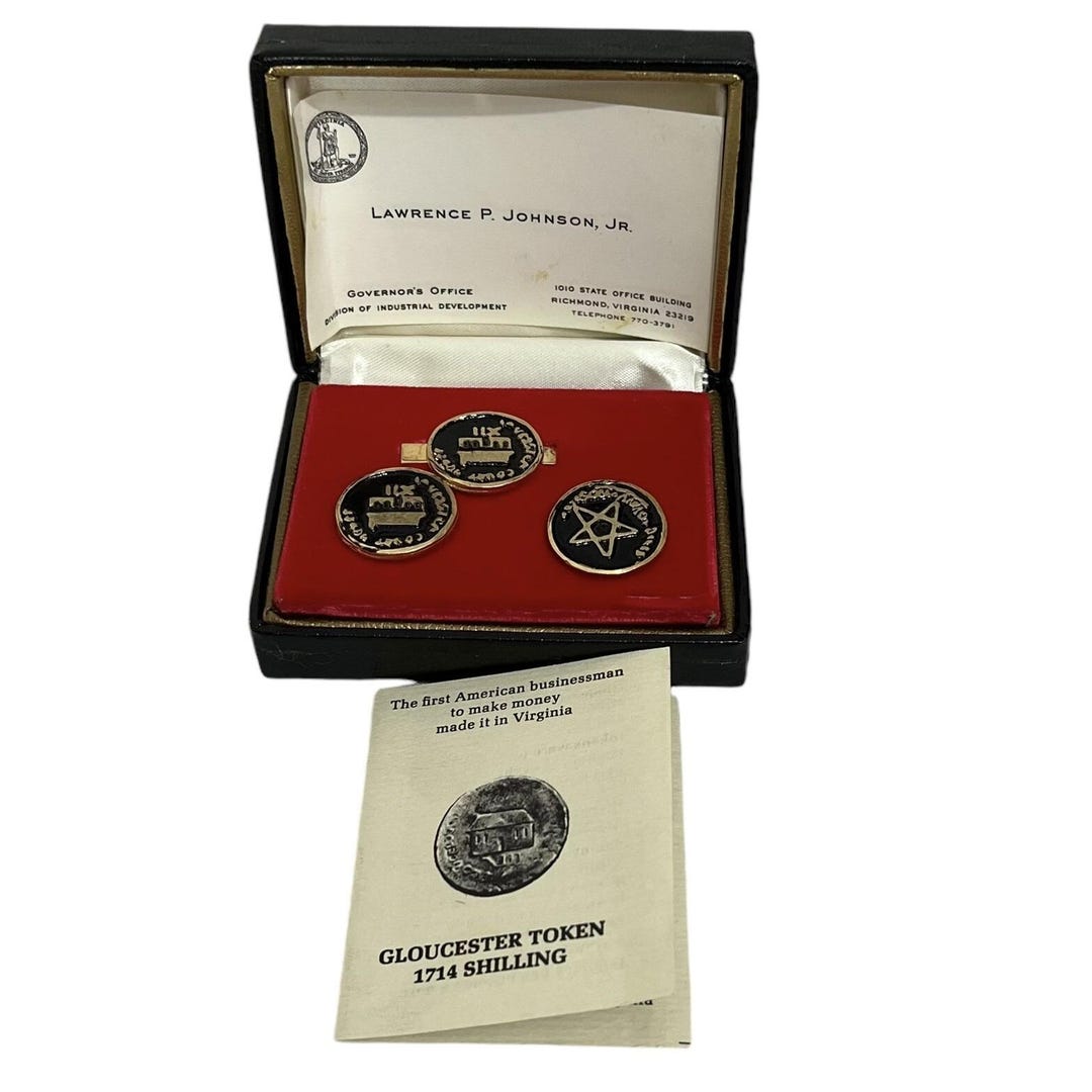 1970s Mills E Goodwin VA Governor Gift Set Cufflinks Tie Clip ...