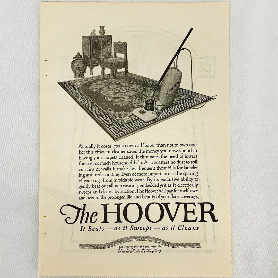 Vintage 1920's Hoover Vacuum Cleaner Advertising Magazine Print Ad 8" X ...