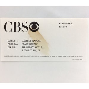 Gabe Kaplan Fast Break Movie Still Press Kit Picture 8" X 10" Black ...