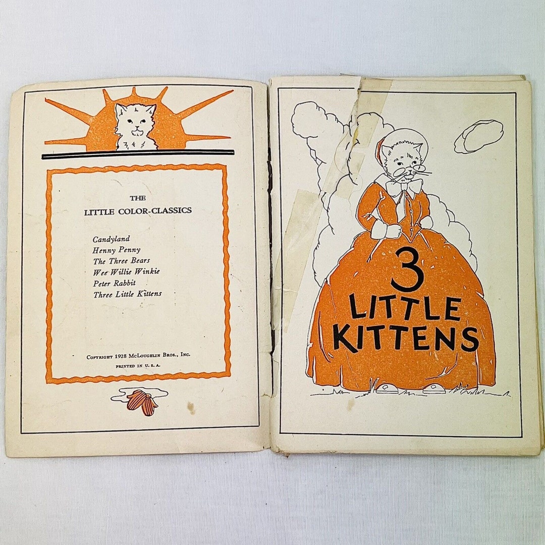 Vintage 1920's the Little Color Classics 3 Little Kittens Illustrated ...