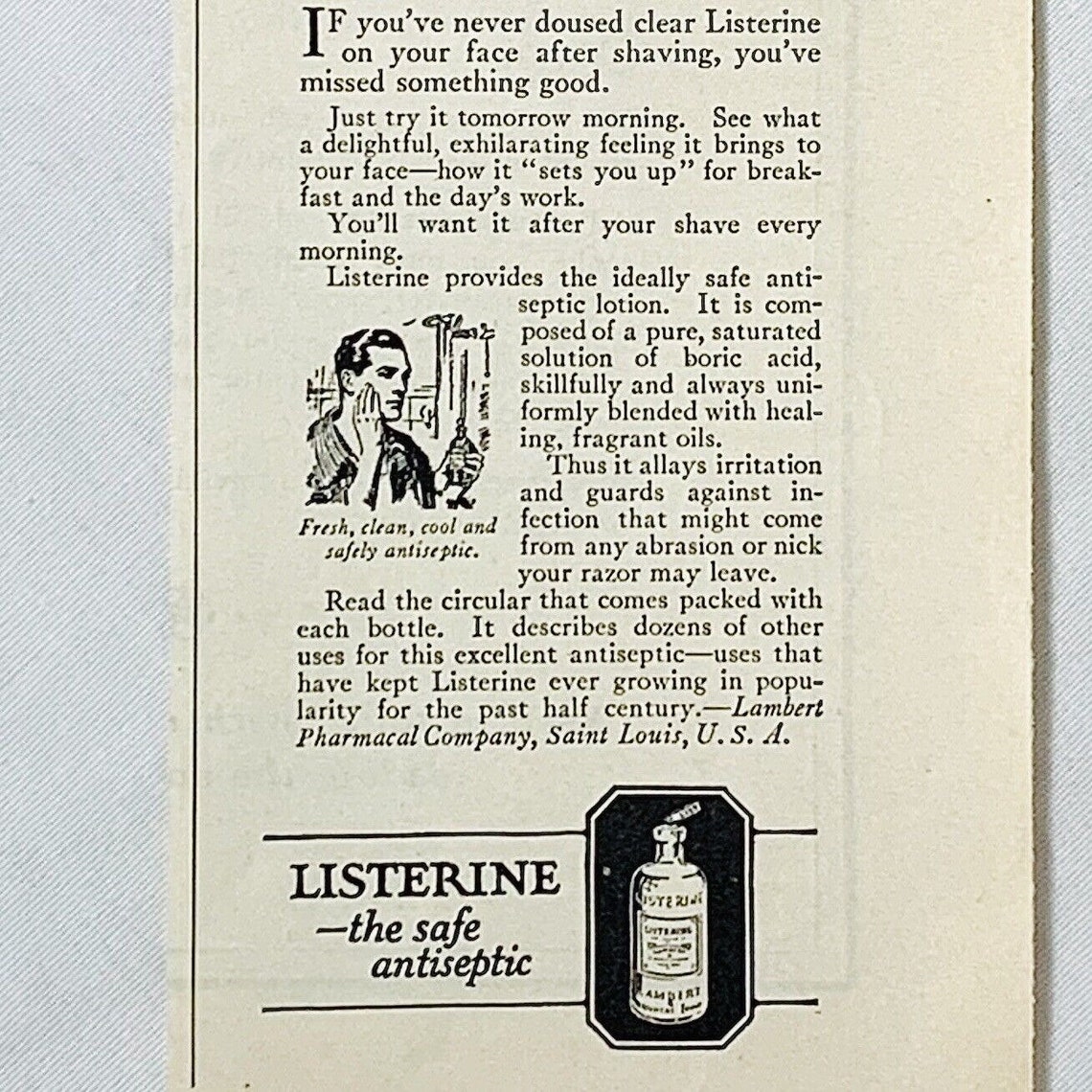 Vintage 1923 Listerine the Safe Antiseptic Print Ad Lambert Pharmacal ...