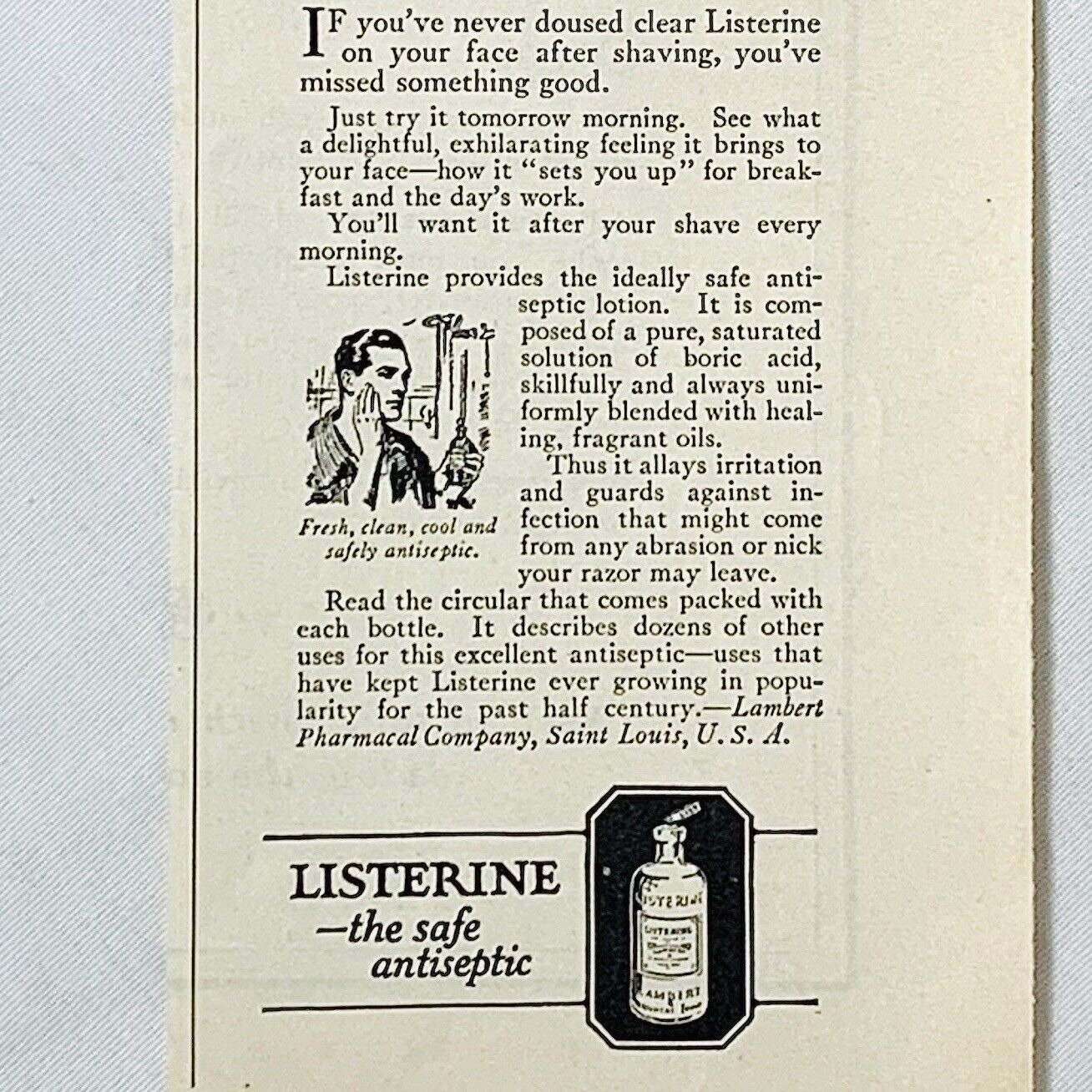 Vintage 1923 Listerine the Safe Antiseptic Print Ad Lambert Pharmacal ...
