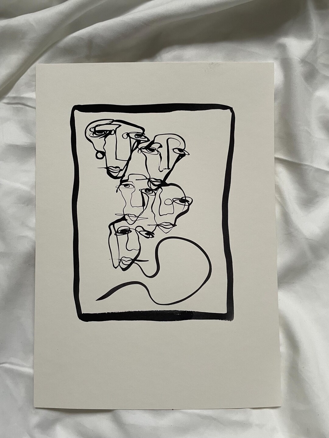 Original Art Painting "lines" Line Art Minimalistic Abstract With Ink ...