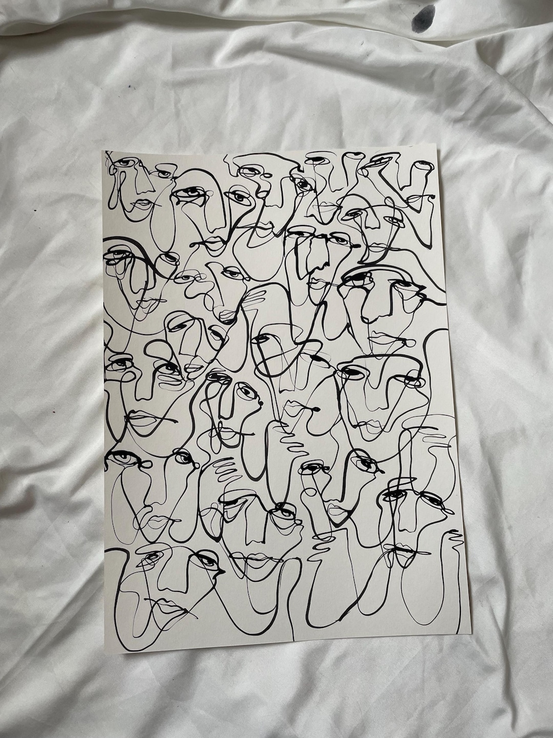 Original Art Painting "ethereal" Line Art-abstract With Ink-21x29.7 Cm ...