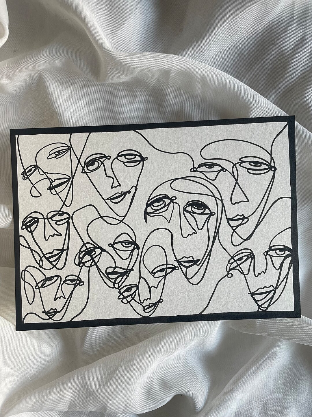 Original Painting "in a Line of Balance" Line Art Abstract With Ink - Etsy