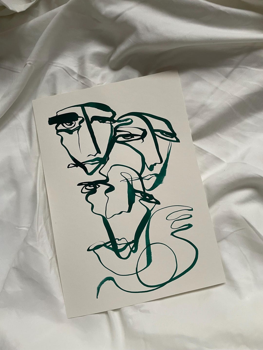 Original Art Painting "flow" Line Art-abstract With Ink-21x29.7 Cm - Etsy