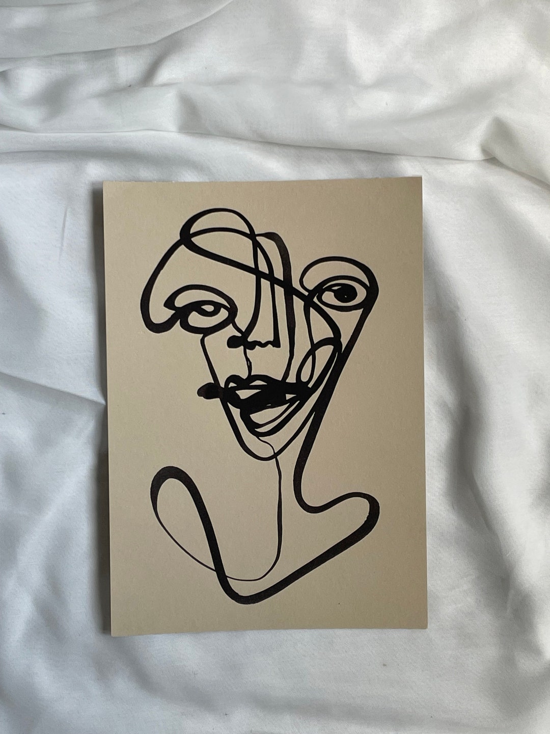 Original Art Painting "in Flow" Line Art-abstract With Ink-21x29.7 Cm ...