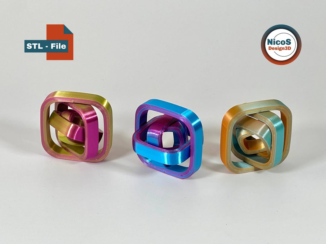 Anti Stress Fidget Axis Gyroscope Spinner Print in Place | Digital STL ...