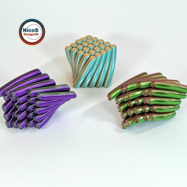 STL File - 3D Print Model | Twisted Wobble Bars Fidget, Print-in-place ...