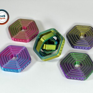 Anti Stress Fidget Axis Hexagon Gyroscope Spinner Print in Place ...